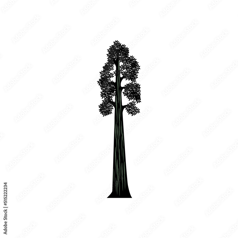 Giant Sequoia tree Silhouette vector Stock Vector | Adobe Stock