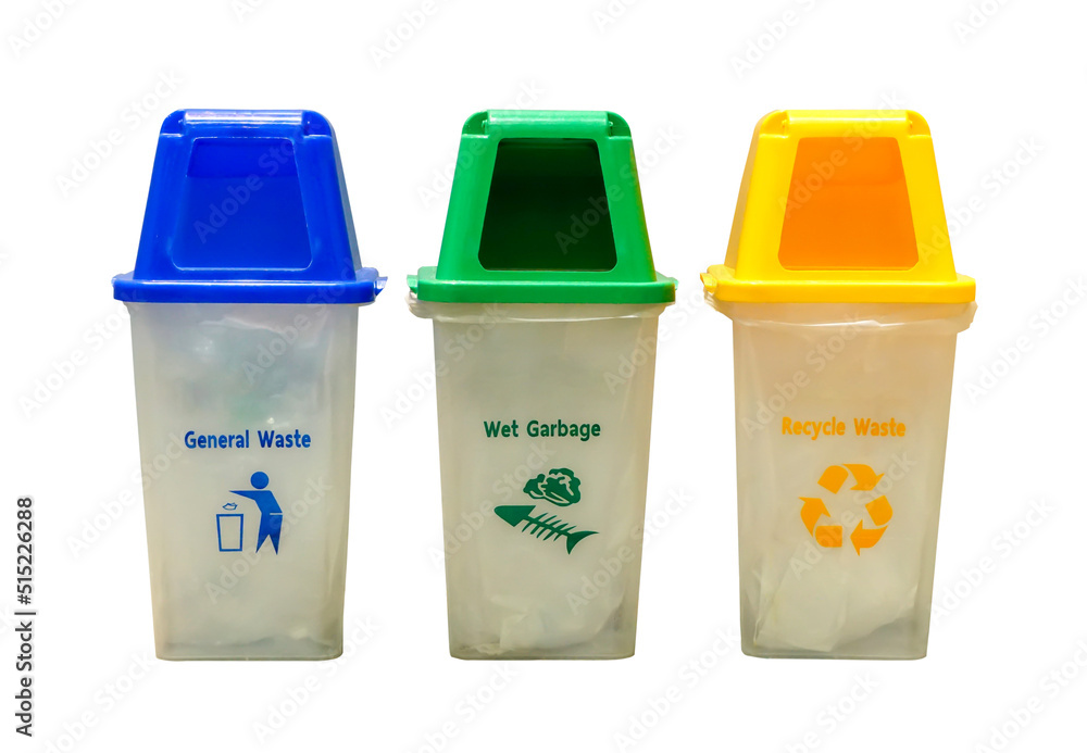 bin, types of rubbish, separated by its color, Rubbish Bin (Green ...