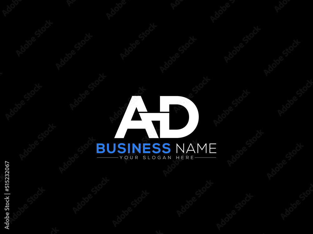 Premium AD Logo Letter, Colorful Ad da Logo Icon Vector Art With White ...