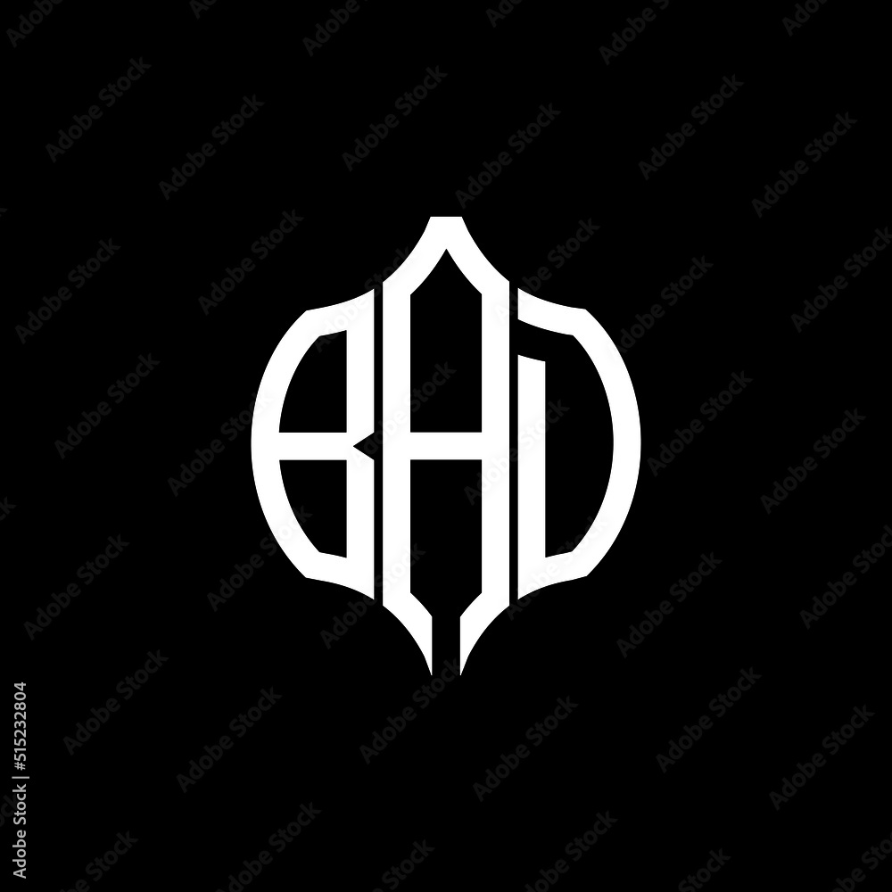 BAD letter logo. BAD best black background vector image. BAD Monogram ...
