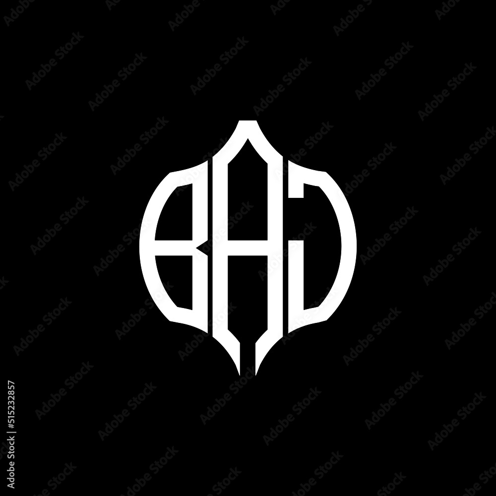 BAJ letter logo. BAJ best black background vector image. BAJ Monogram ...
