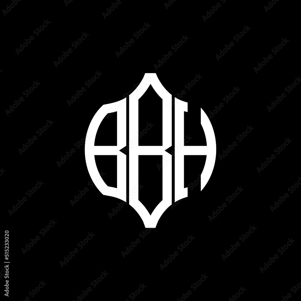 BBH letter logo. BBH best black background vector image. BBH Monogram ...