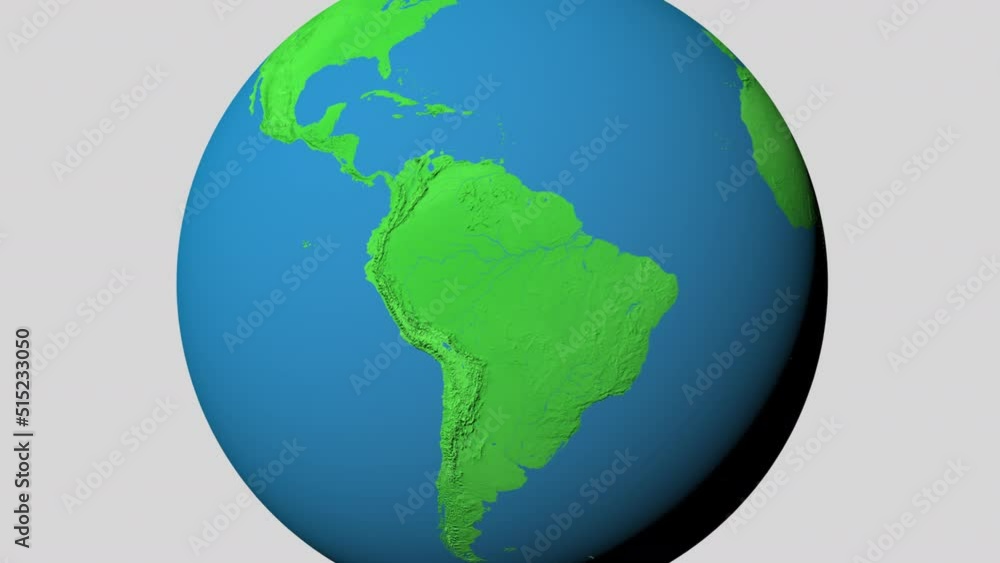 Seamless looping animation of the earth zooming in to the 3d map of ...