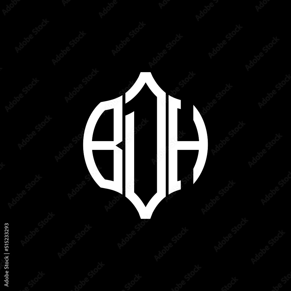 BDH letter logo. BDH best black background vector image. BDH Monogram ...