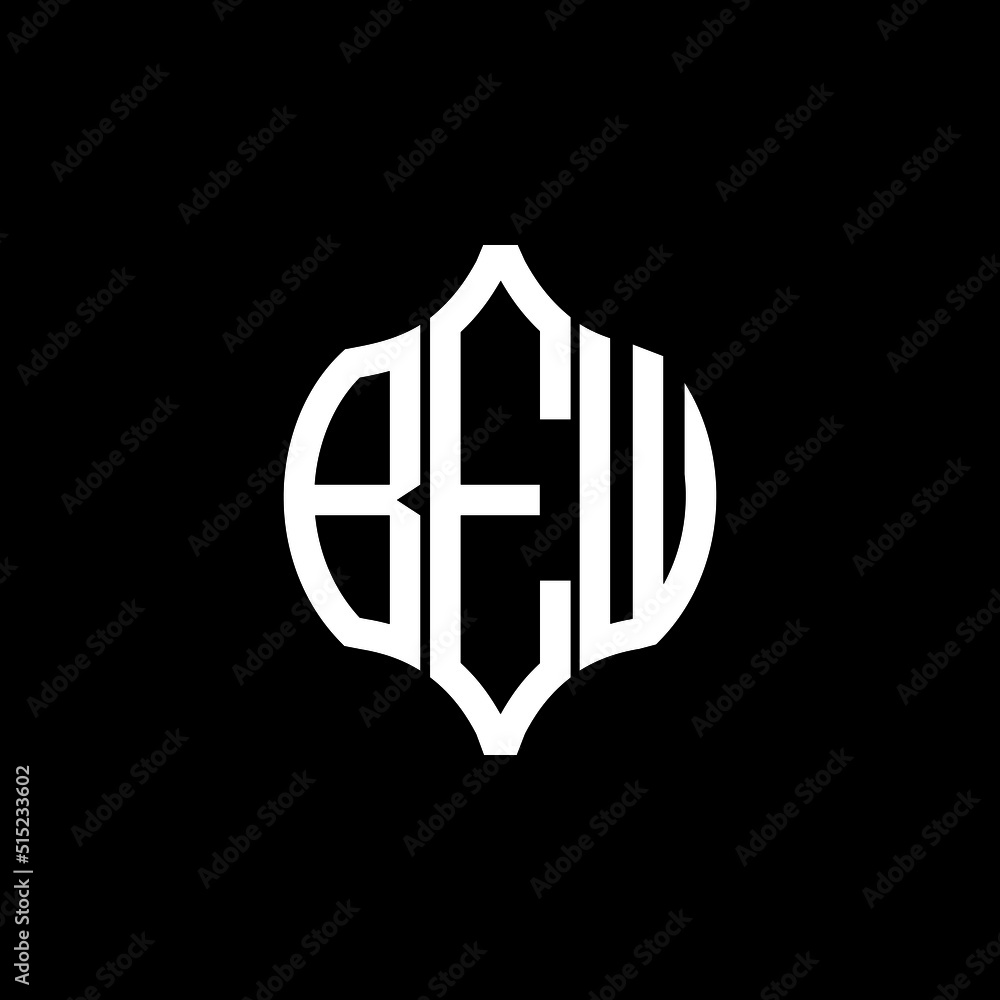 BEW letter logo. BEW best black background vector image. BEW Monogram ...