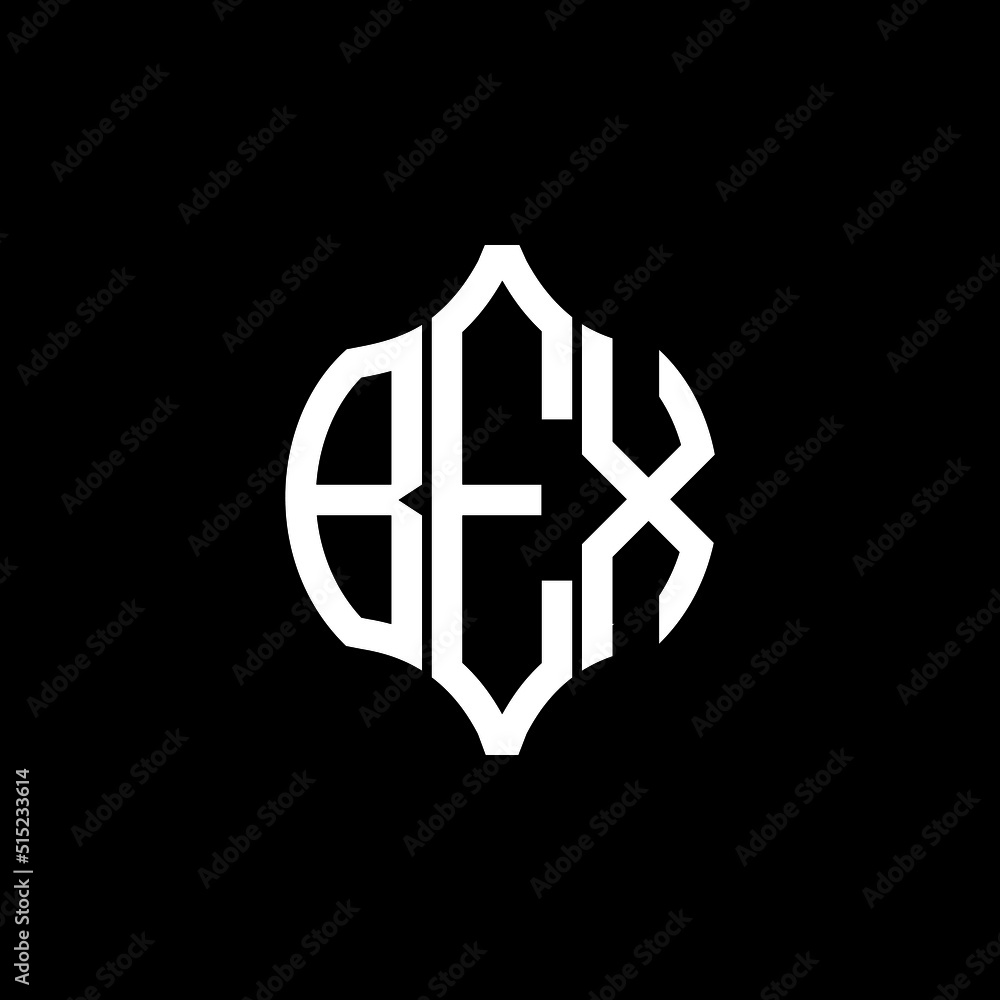 BEX letter logo. BEX best black background vector image. BEX Monogram ...