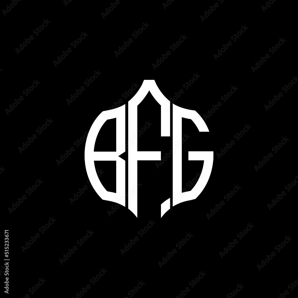 BFG letter logo. BFG best black background vector image. BFG Monogram ...