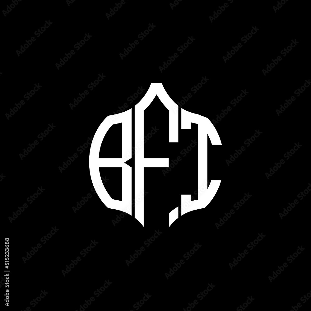 BFI letter logo. BFI best black background vector image. BFI Monogram ...