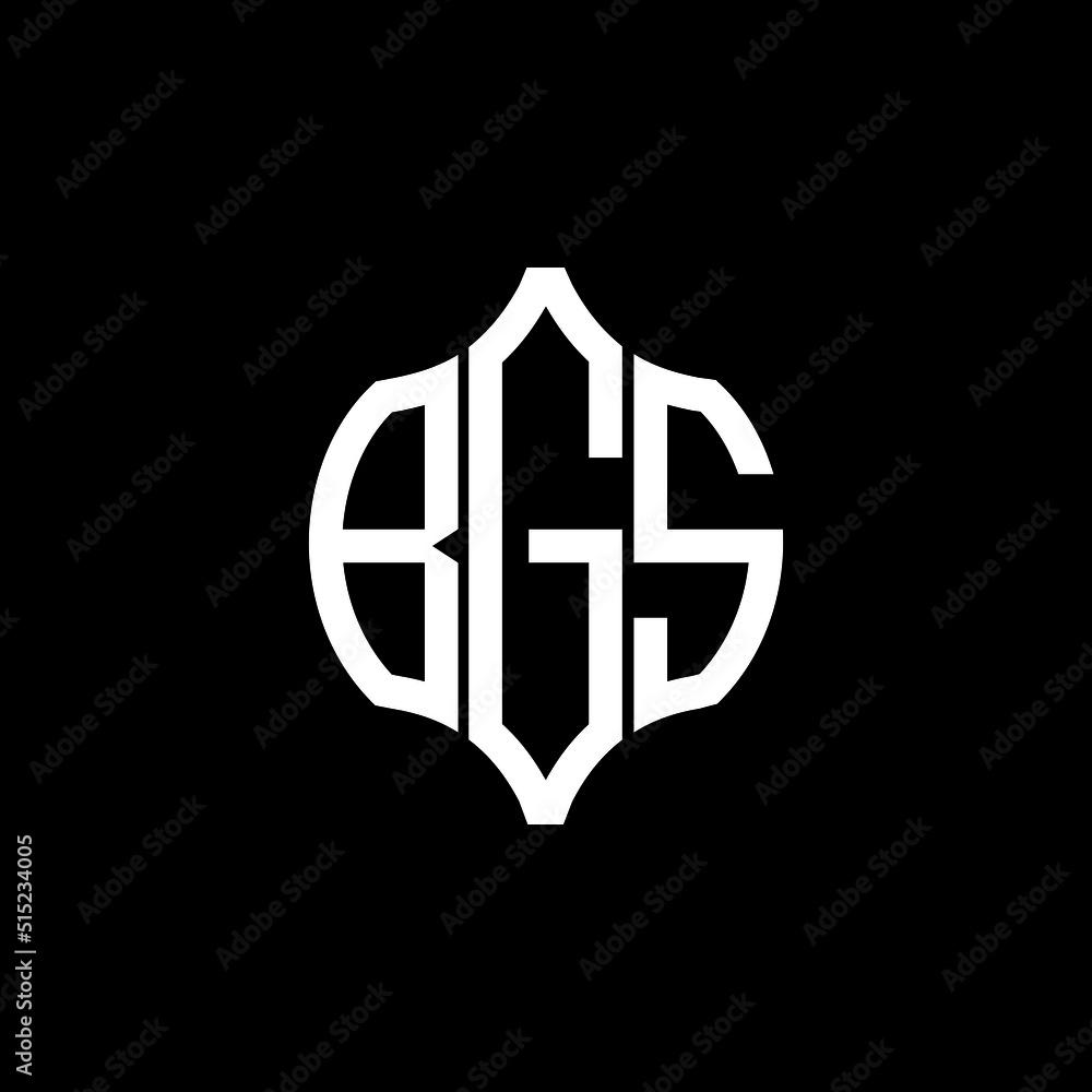 BGS letter logo. BGS best black background vector image. BGS Monogram ...