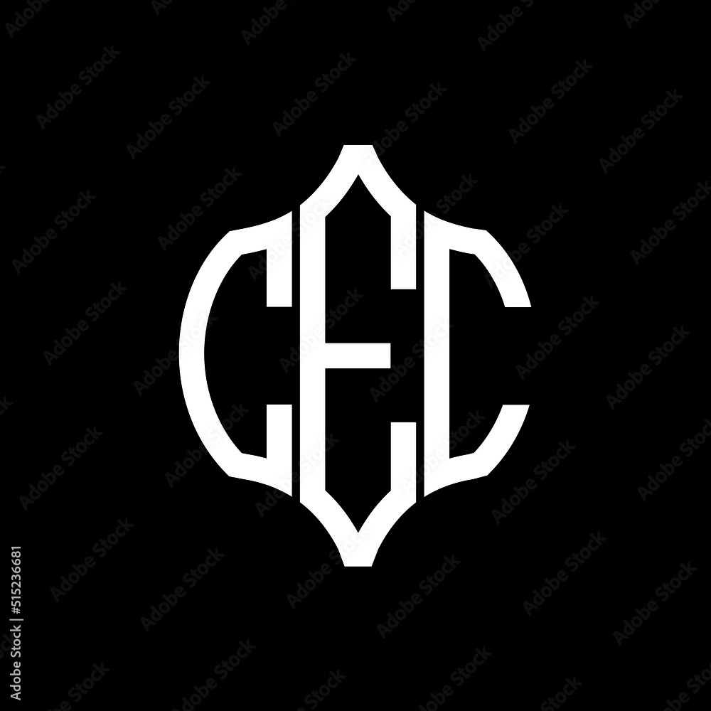 CEC letter logo. CEC best black background vector image. CEC Monogram ...