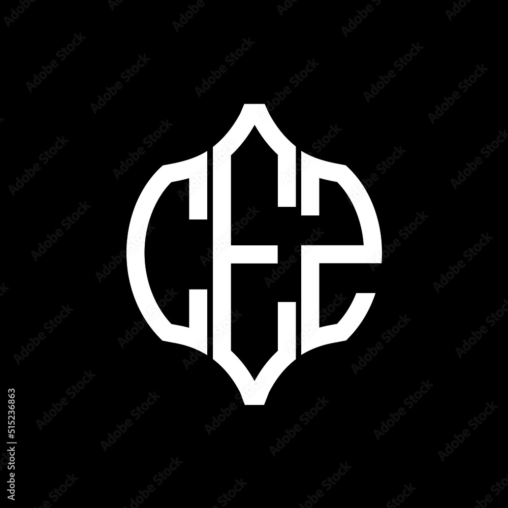 CEZ letter logo. CEZ best black background vector image. CEZ Monogram ...
