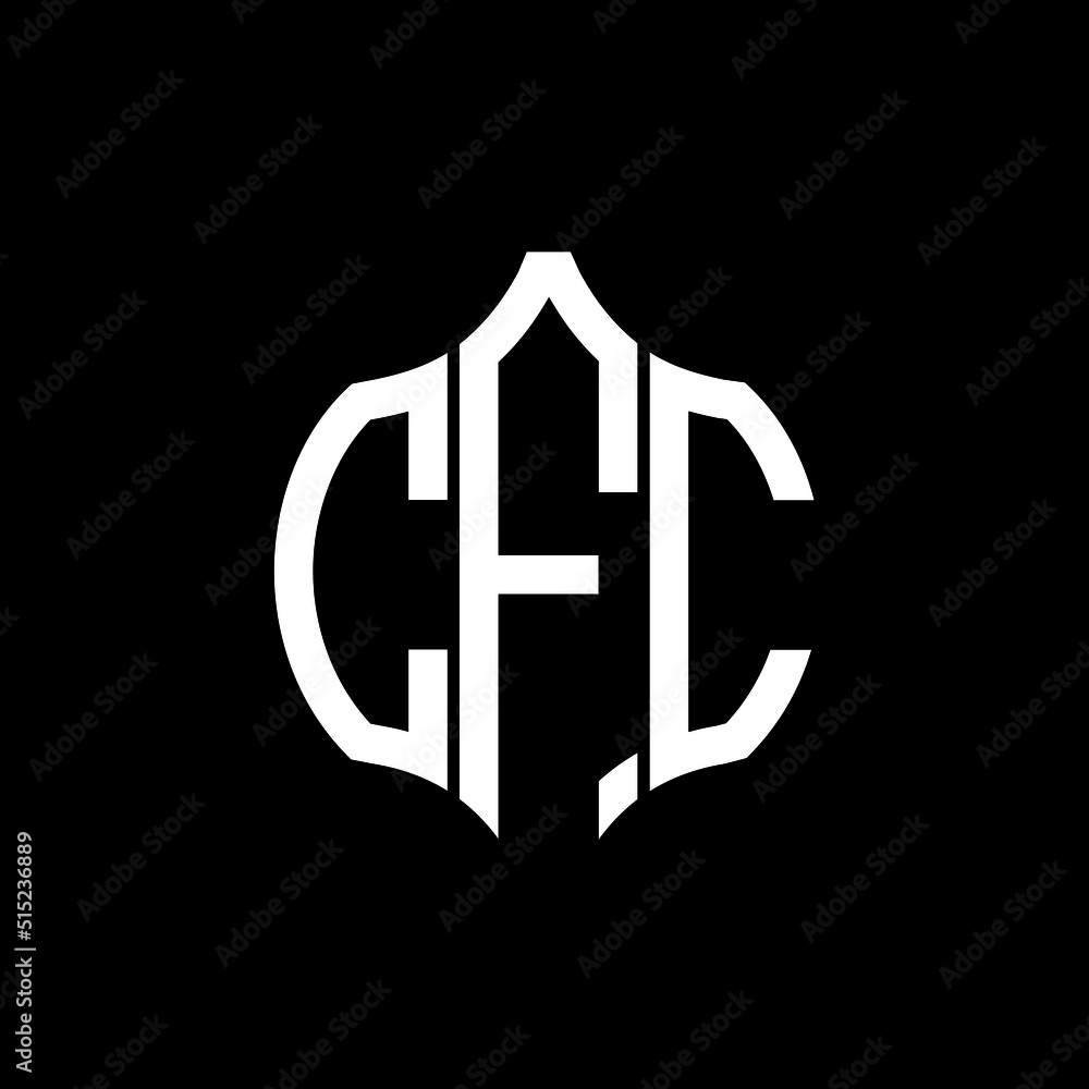 CFC letter logo. CFC best black background vector image. CFC Monogram ...
