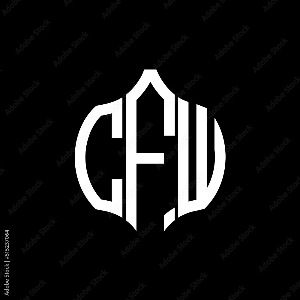 CFW letter logo. CFW best black background vector image. CFW Monogram ...