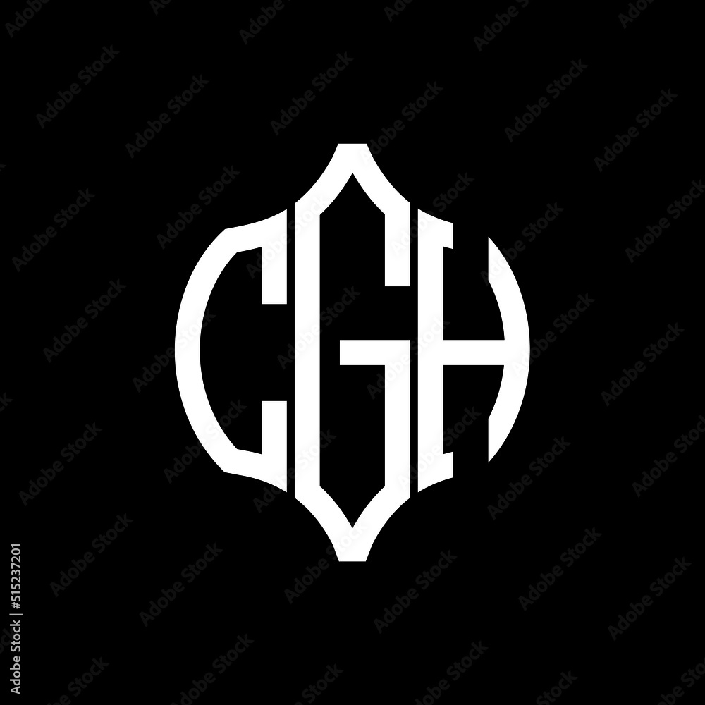 CGH letter logo. CGH best black background vector image. CGH Monogram ...