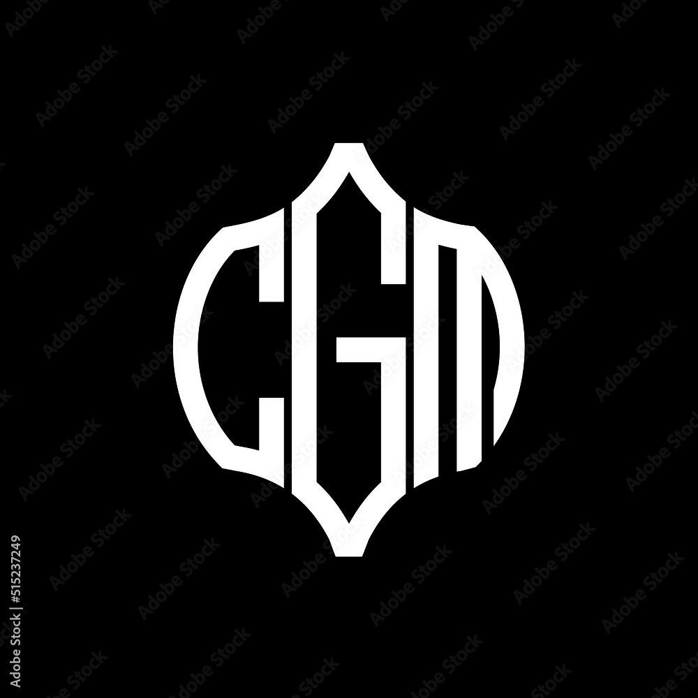 CGM letter logo. CGM best black background vector image. CGM Monogram ...