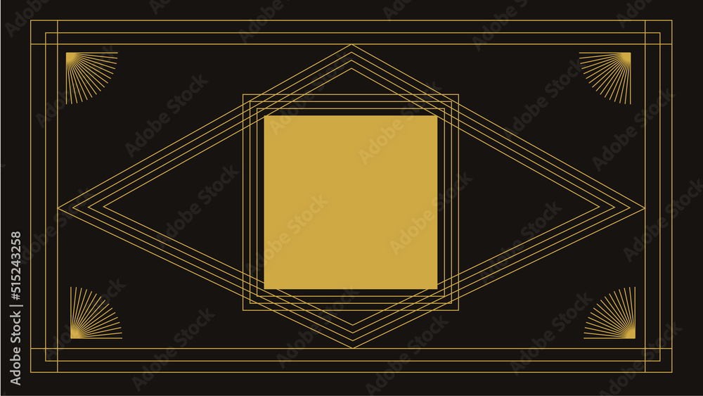 Art deco divider header set. Gold retro artdeco border 1920s decorative ...