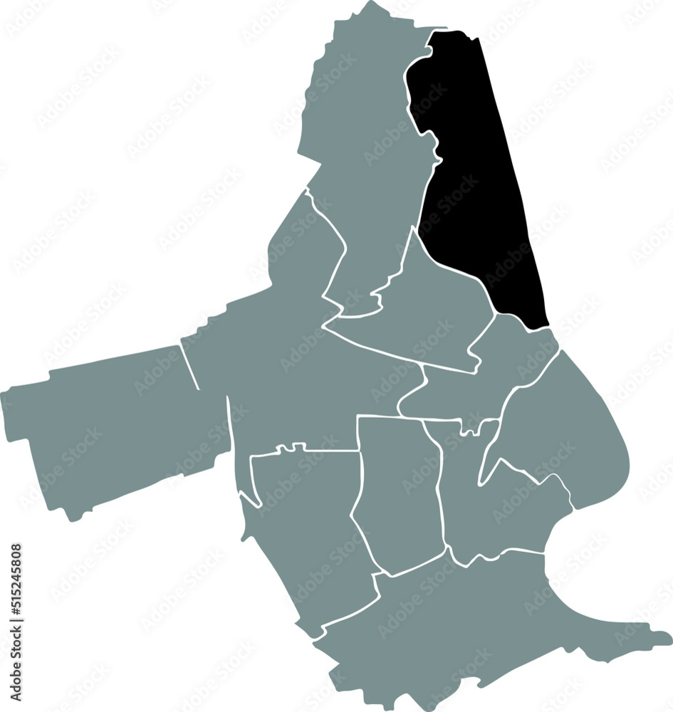 Black flat blank highlighted location map of the BASF DISTRICT inside ...
