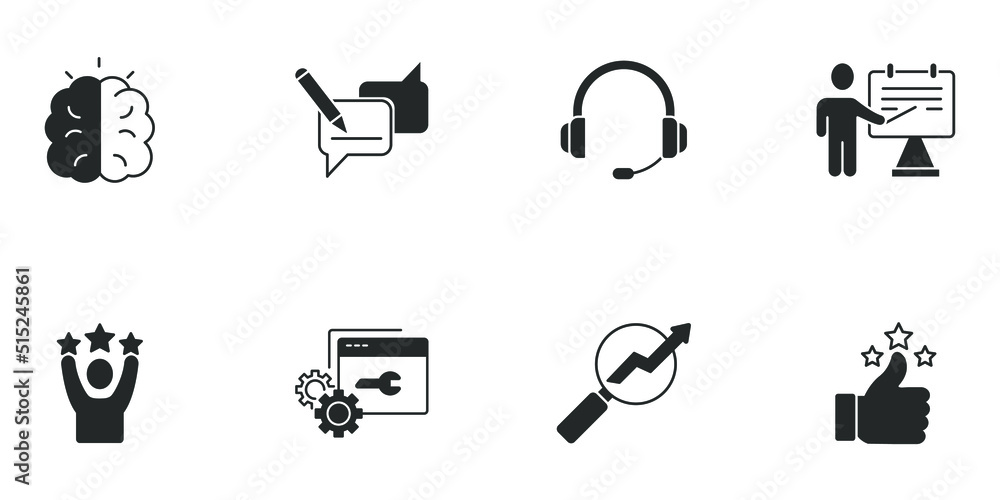 coaching icons set . coaching pack symbol vector elements for ...
