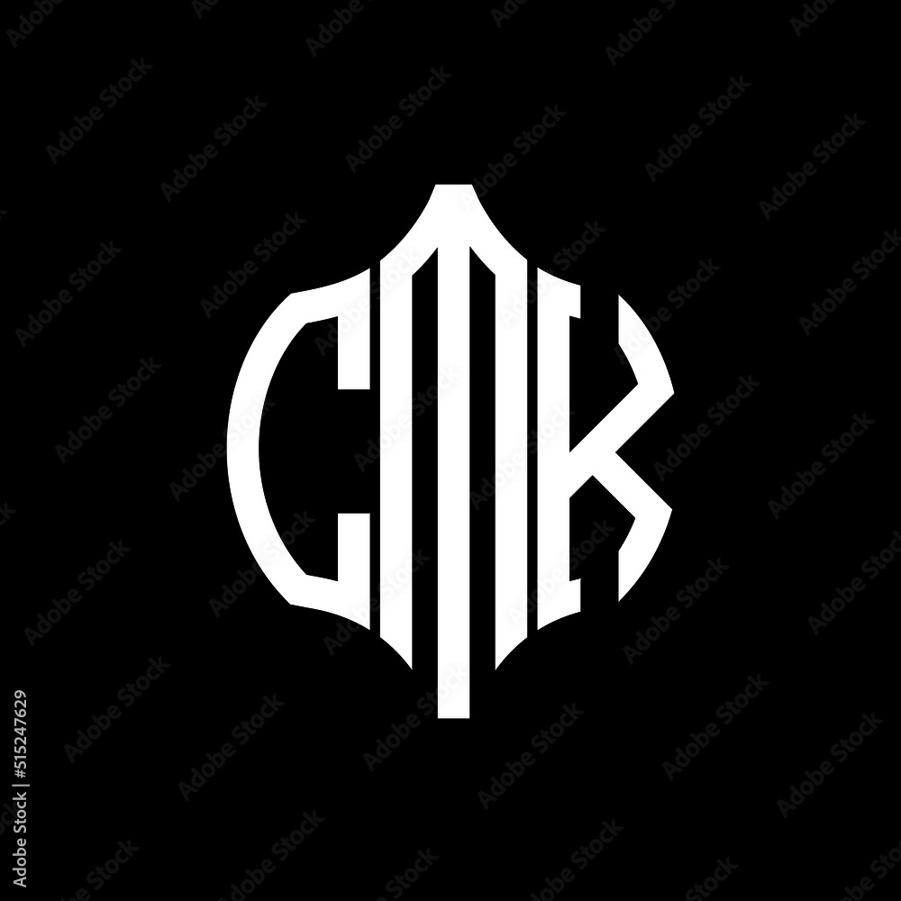CMK letter logo. CMK best black ground vector image. CMK Monogram logo ...