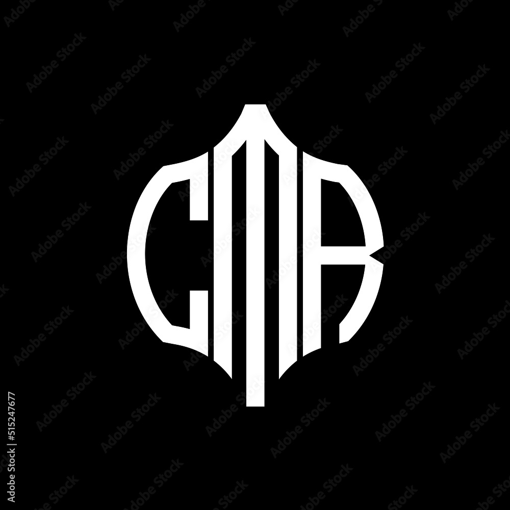 CMR letter logo. CMR best black ground vector image. CMR Monogram logo ...