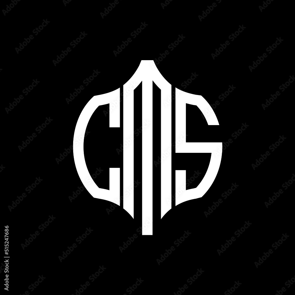 CMS letter logo. CMS best black ground vector image. CMS Monogram logo ...