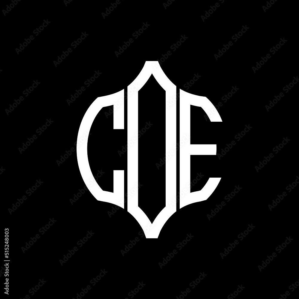 COE letter logo. COE best black ground vector image. COE Monogram logo ...