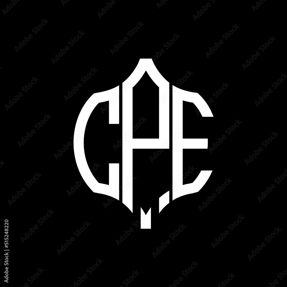 CPE letter logo. CPE best black ground vector image. CPE Monogram logo ...