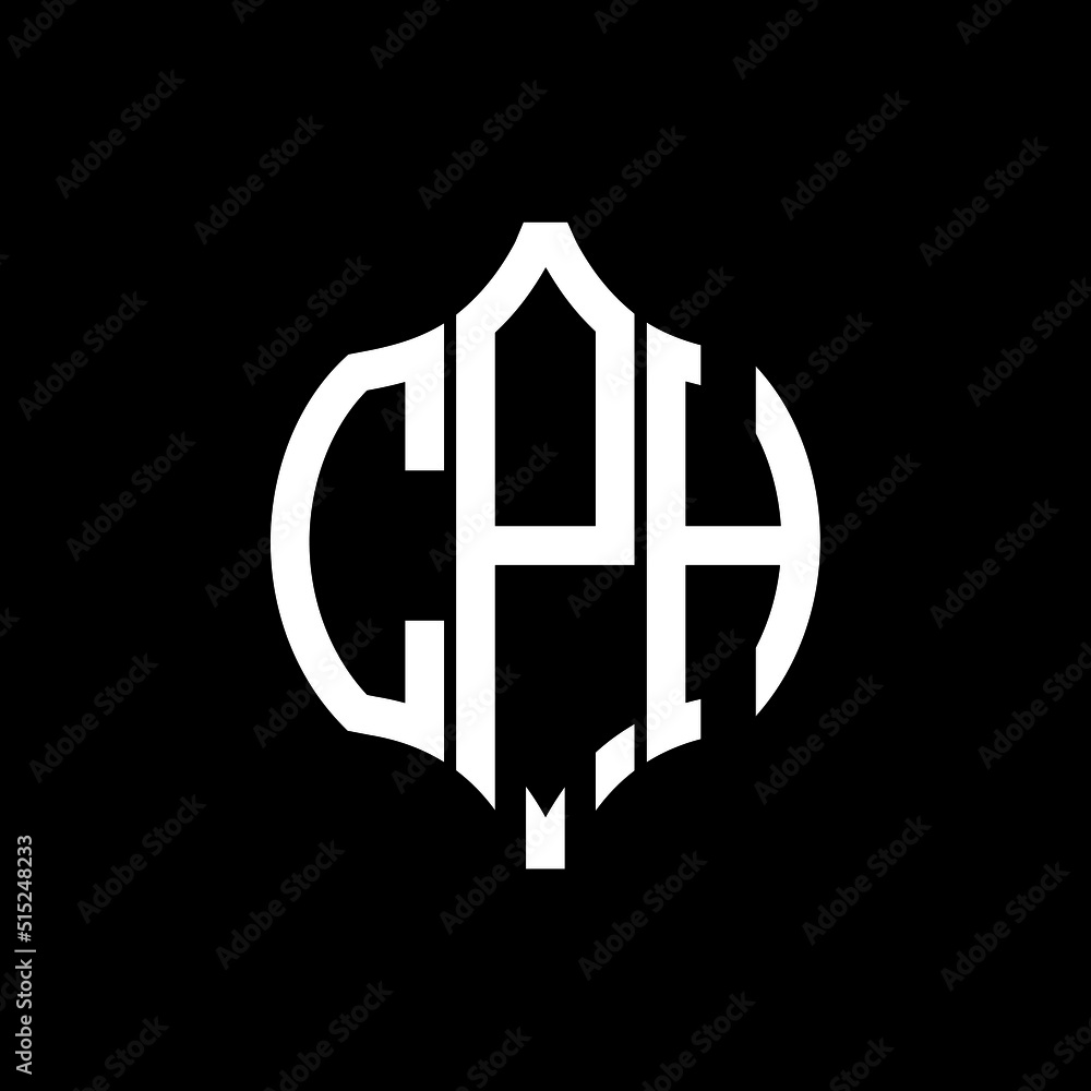 CPH letter logo. CPH best black ground vector image. CPH Monogram logo ...