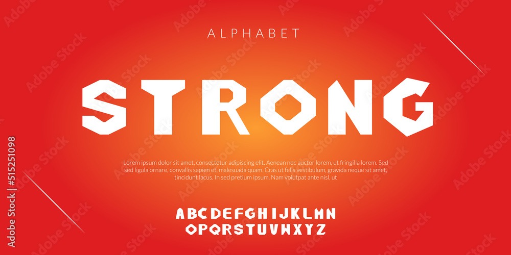 vector alphabet font, modern sharp lettering style. Stock Vector ...