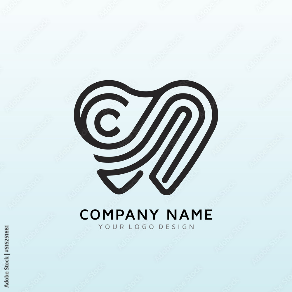 classy logo for modern family dental practice letter C Stock Vector ...