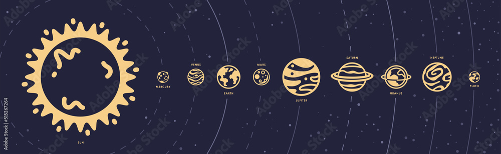 Solar System Silhouette