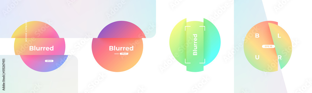 Circle banner with gradient isolated on white background. Vector set ...
