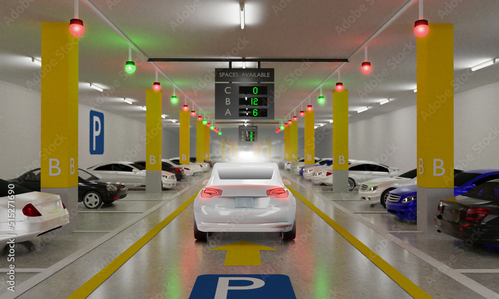 Smart Parking lot Guidance System with Overhead Indicators, Intelligent ...