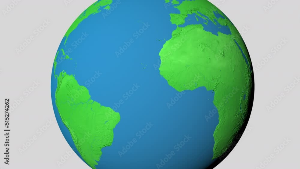 Seamless looping animation of the earth zooming in to the 3d map of ...