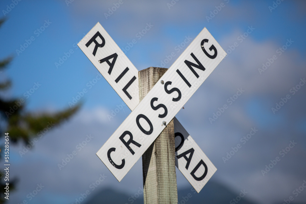railroad crossing sign Stock Photo | Adobe Stock