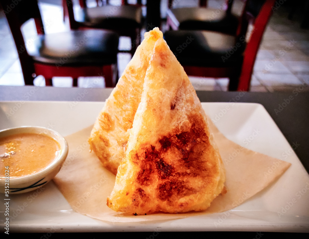 Thai food concept - Roti serve with delicious satay sauce Stock Photo ...