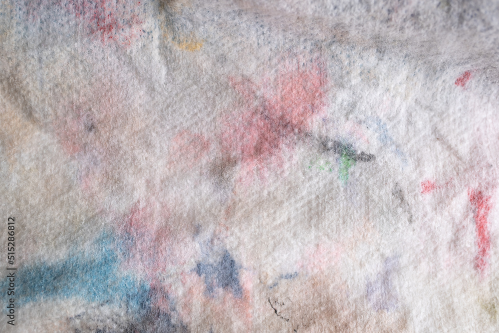 textura de trapo de toalla de papel desechable con manchas de pintura ...