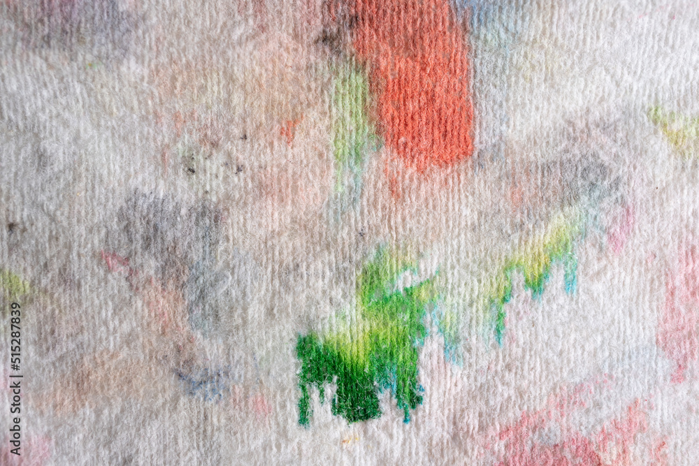 textura de trapo de toalla de papel desechable con manchas de pintura ...