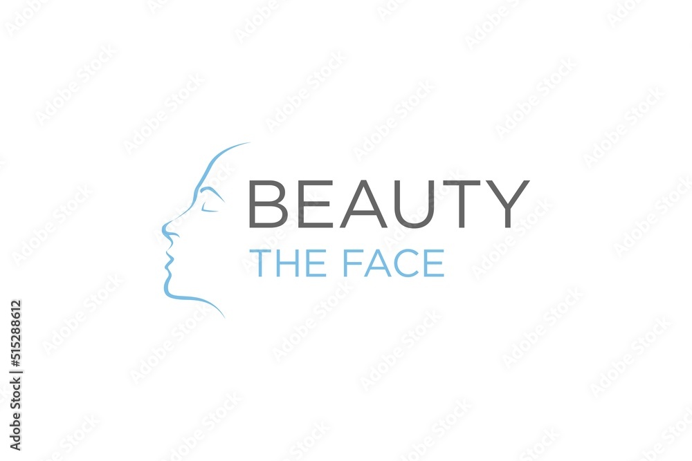 Beauty women side face view logo design girl make up salon treatment ...