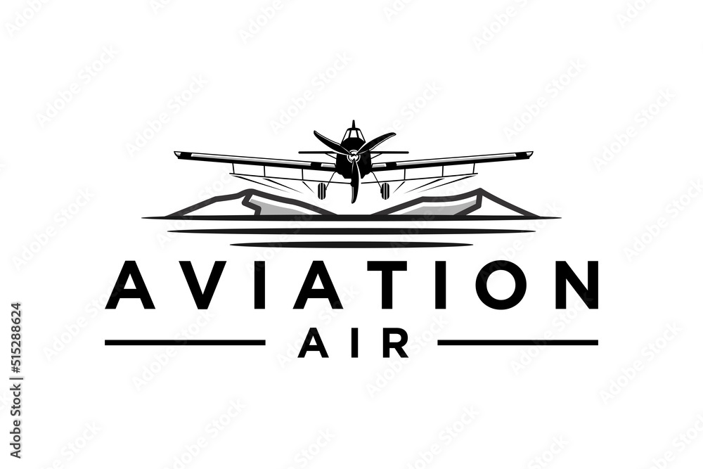 Agricultural aircraft logo design modern farming technology sprayer ...