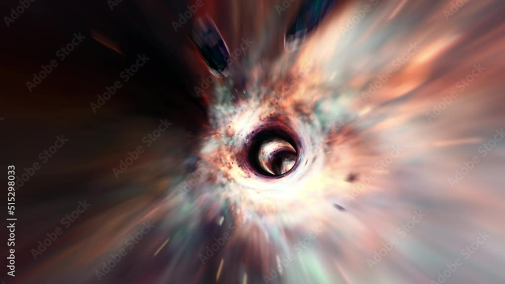 Abstract colorful speed hyperspace tunnel through space time vortex. 4K ...