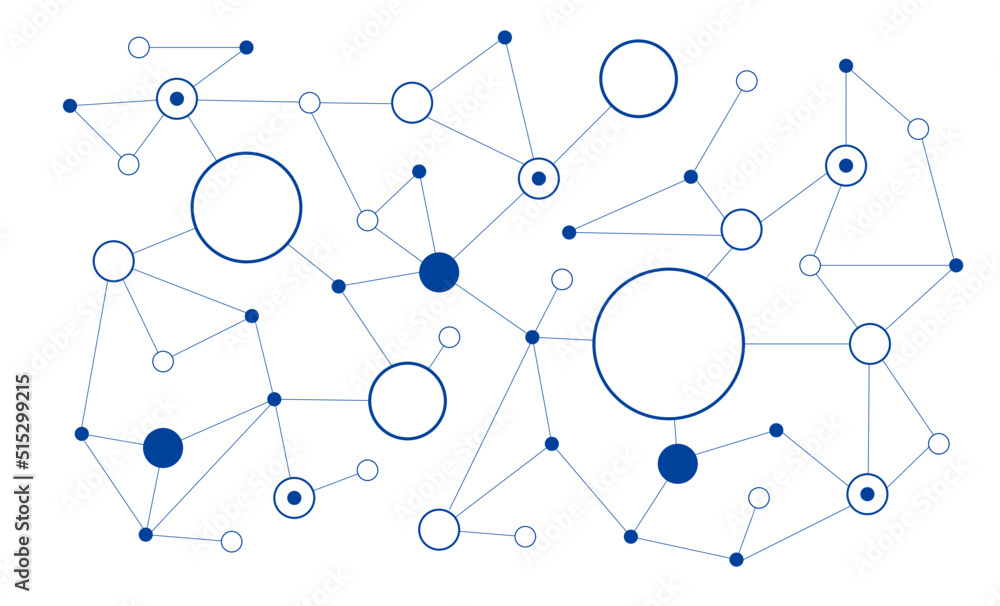 Modern futuristic network connected dots and lines technology background template. Fintech ...