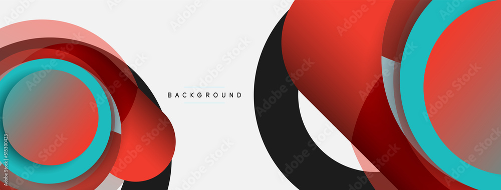 Circle and round shapes abstract background. Vector illustration for ...