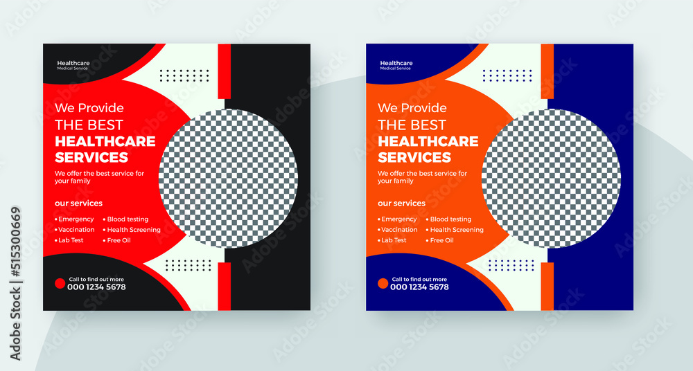 Medical health care flyer social media and horizontal web banner ...