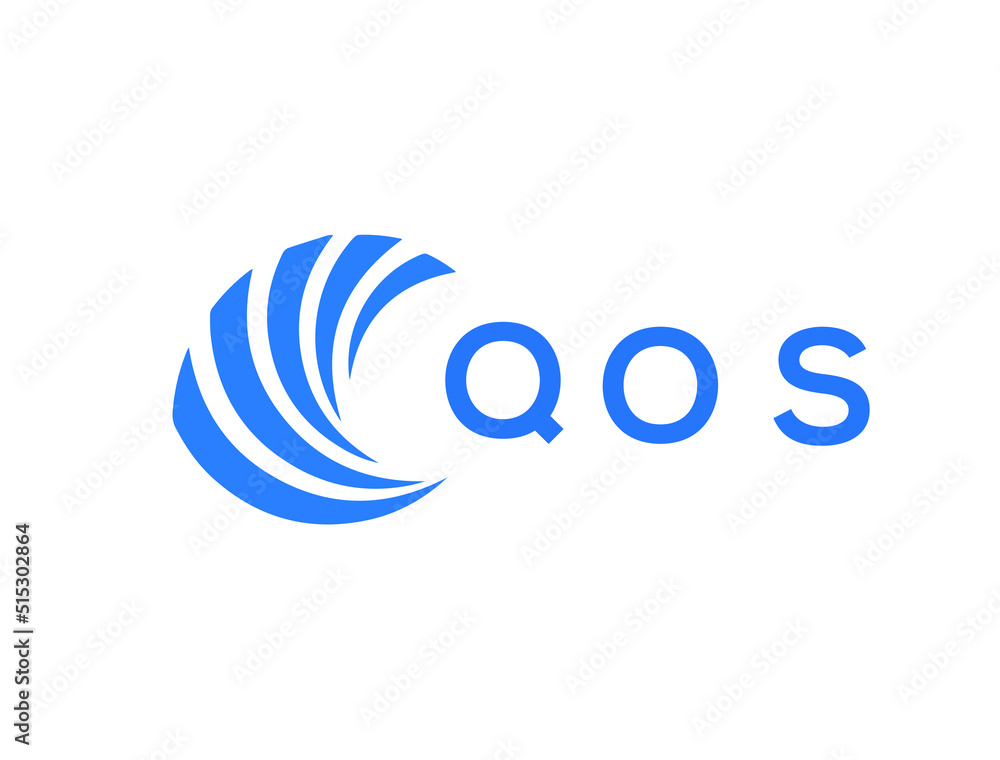 QOS Flat accounting logo design on white background. QOS creative ...