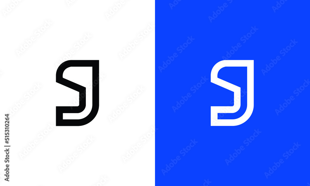 SJ Monogram Logo, Unique, simple, clean and elegant letter SJ Logo ...
