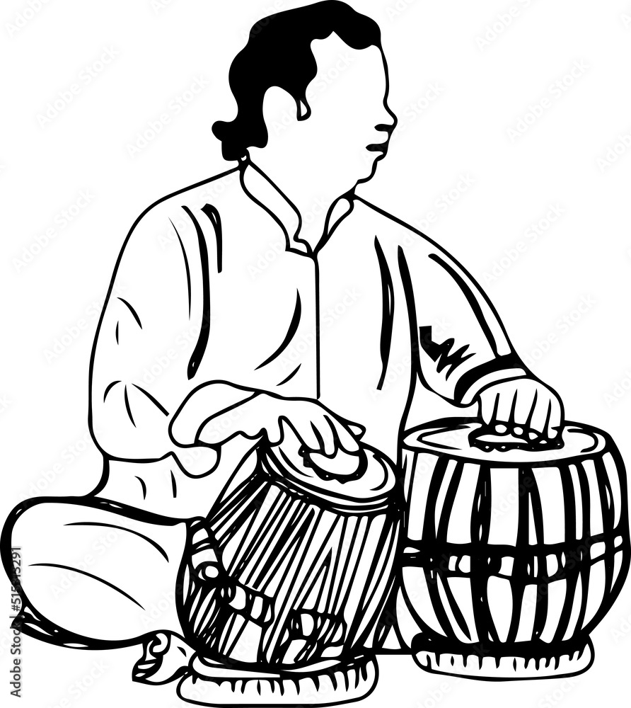 Tabla Musical Instruments Drawing at Michael Samford blog