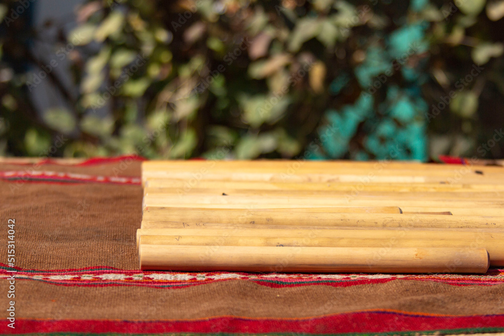 pan flute ethnic Aymara Stock Photo | Adobe Stock