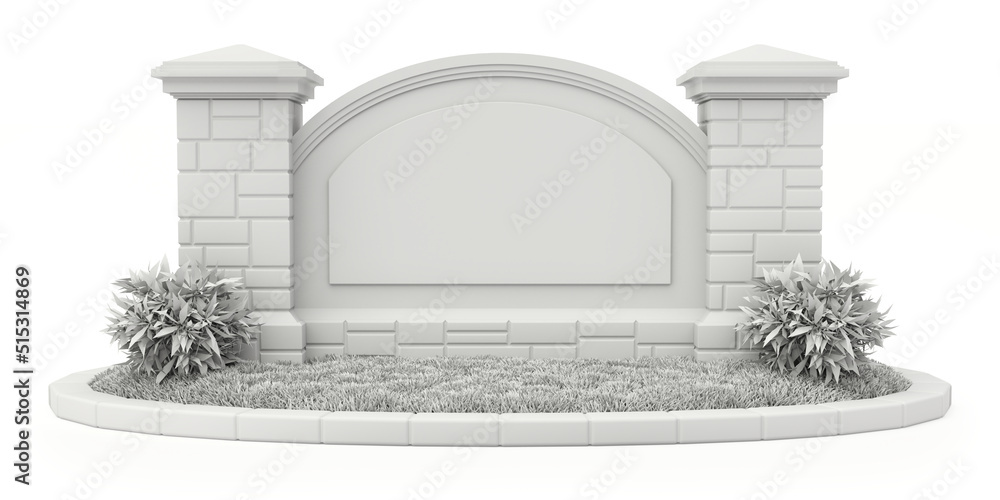 Clay render of monument sign - 3d illustration Stock Illustration ...
