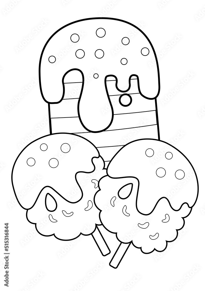 Candyland coloring pages A4 for kids and adult Stock Illustration ...
